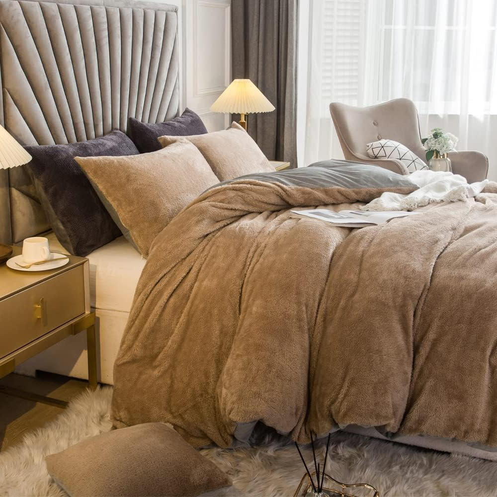 Everly Quinn Velvet Plush Shaggy Luxury Ultra Soft Fluffy Duvet Cover ...