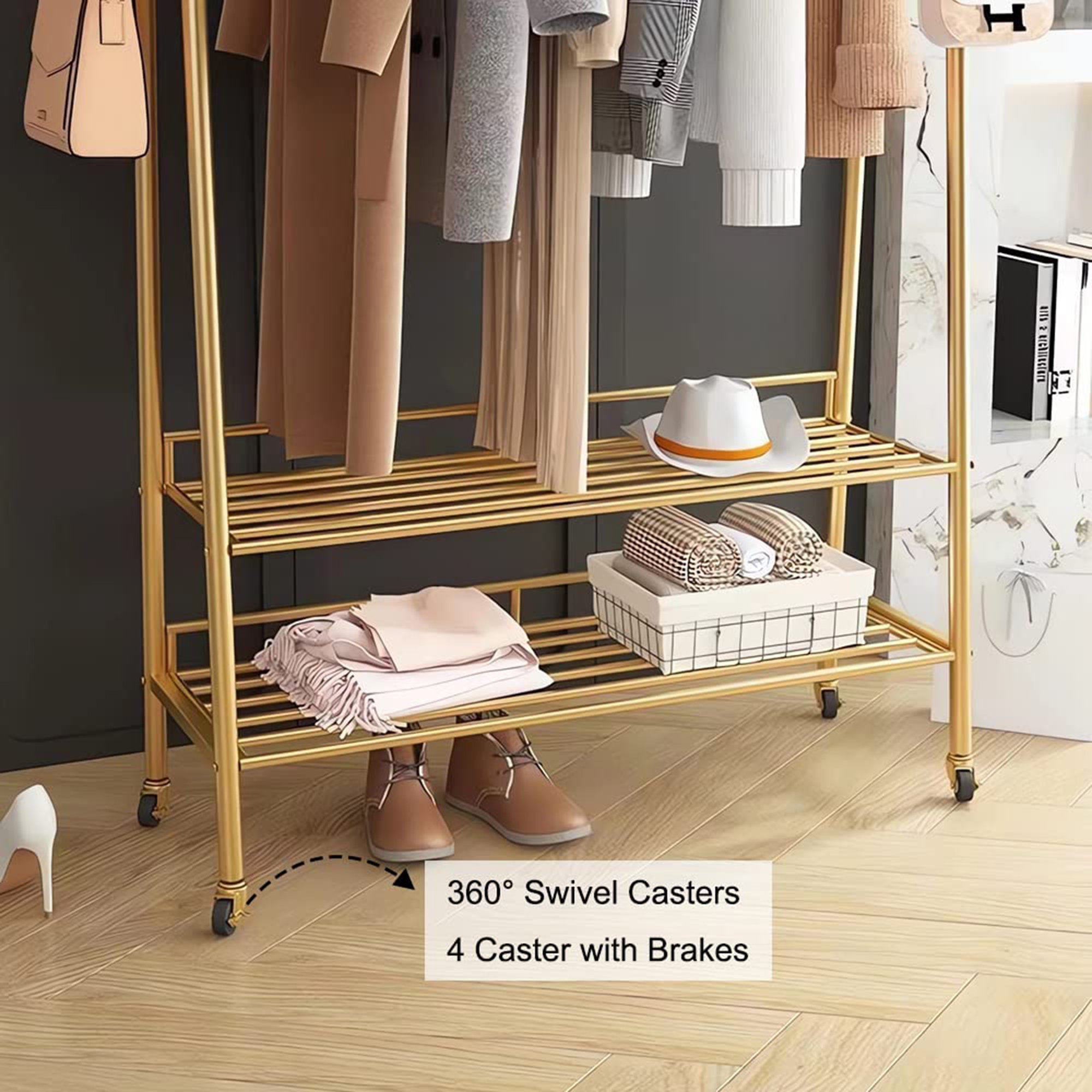 BINNBOX 31.5'' Metal Rolling Clothes Rack | Wayfair