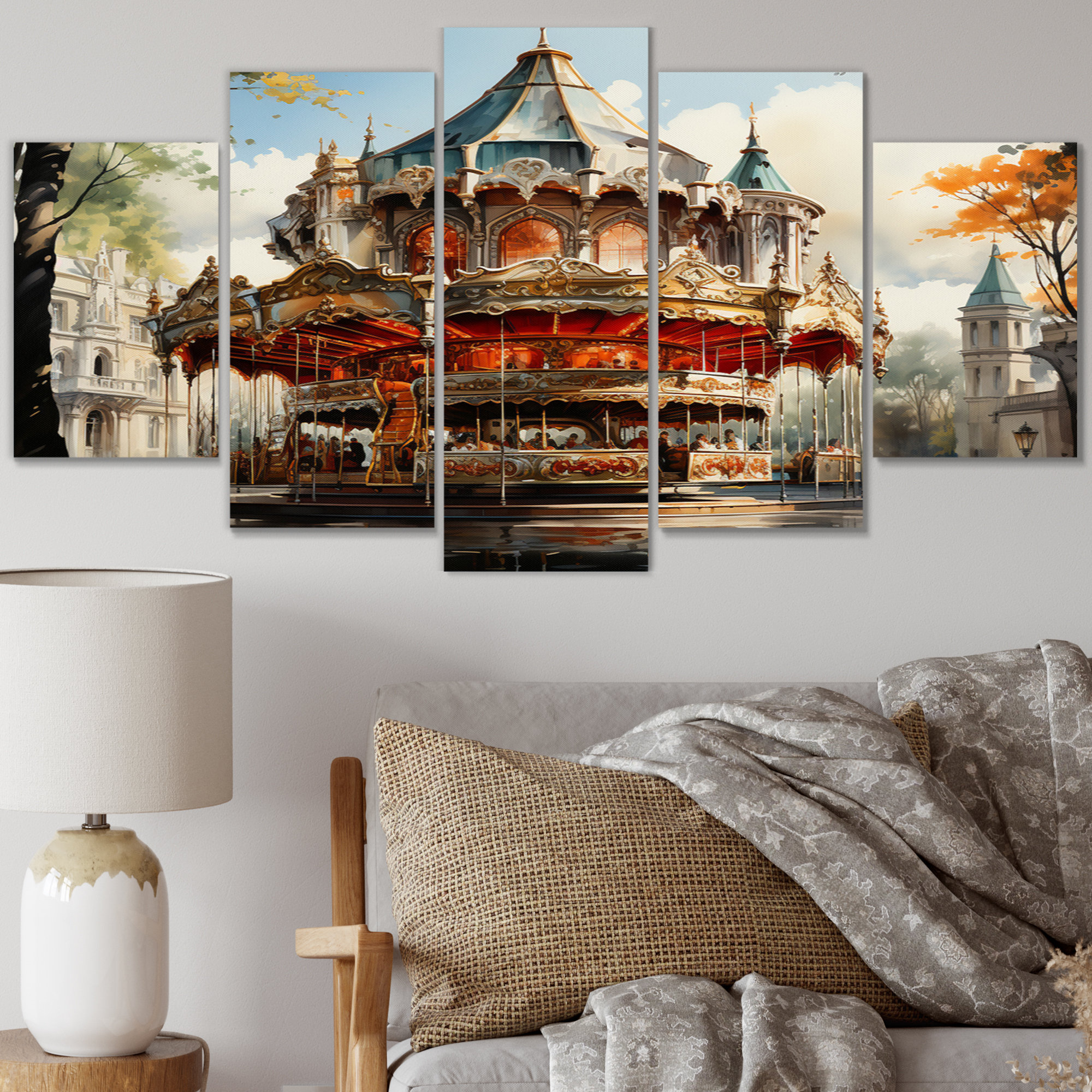 Design Art Carousel Whimsical Delight IV - Architecture Metal Wall Art ...