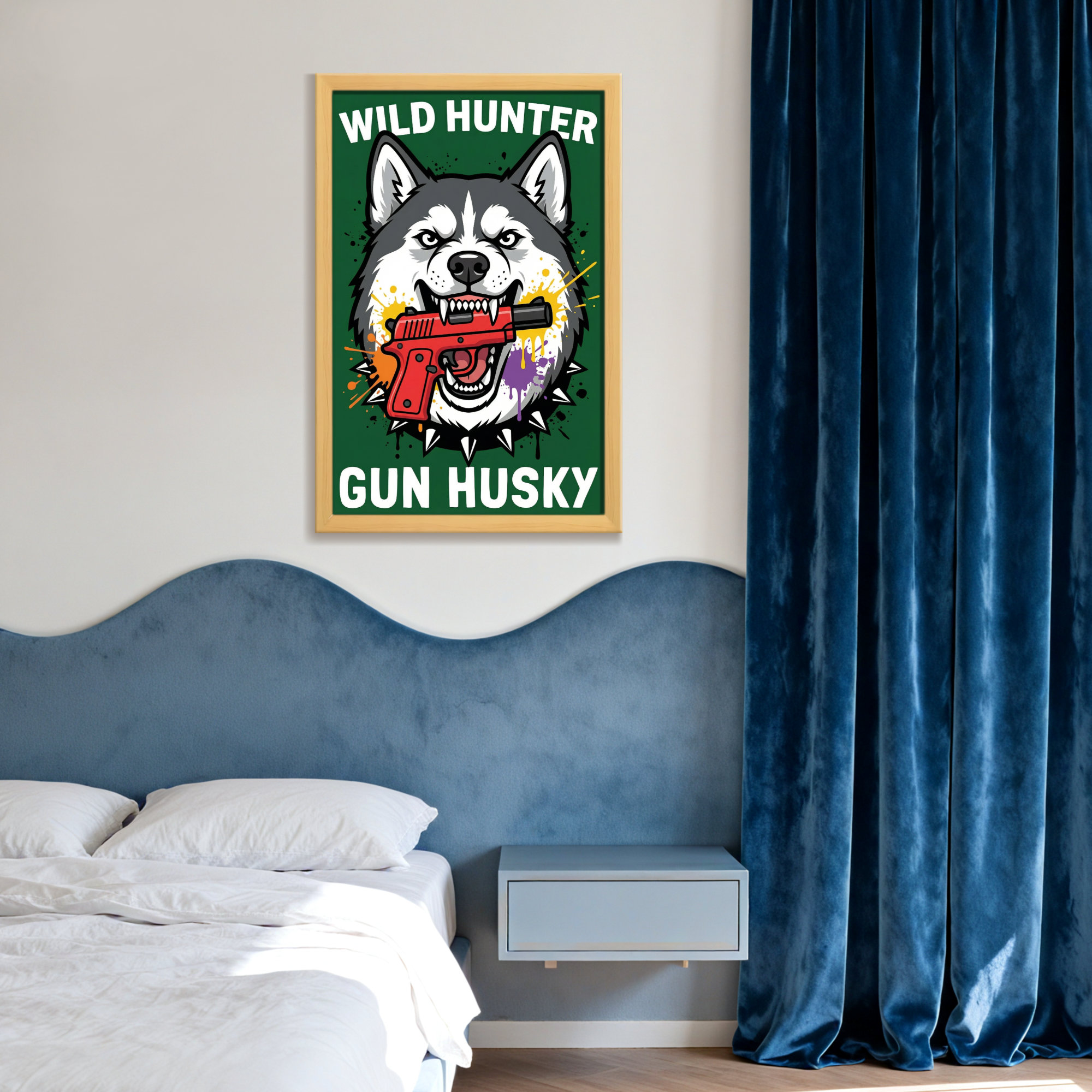 Winston Porter Animals Wild Hunter Gun Husky Dog With Pistol | Wayfair