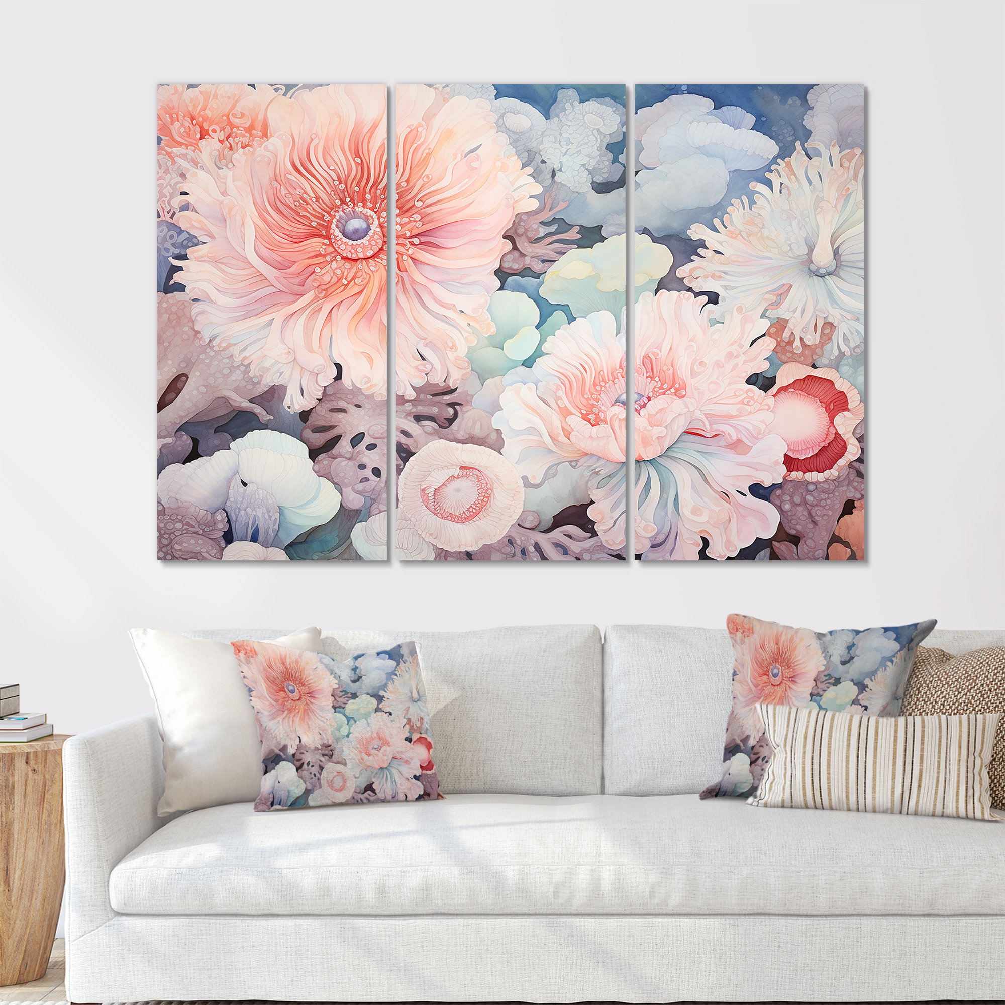 Lark Manor™ Giant Plumose Anemone II - Coastal Coral Under Water Wall ...