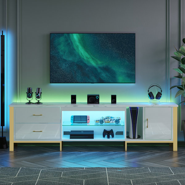 Mercer41 Hollydale 80'' W Modern TV Stand for up to 80 inches TV ...