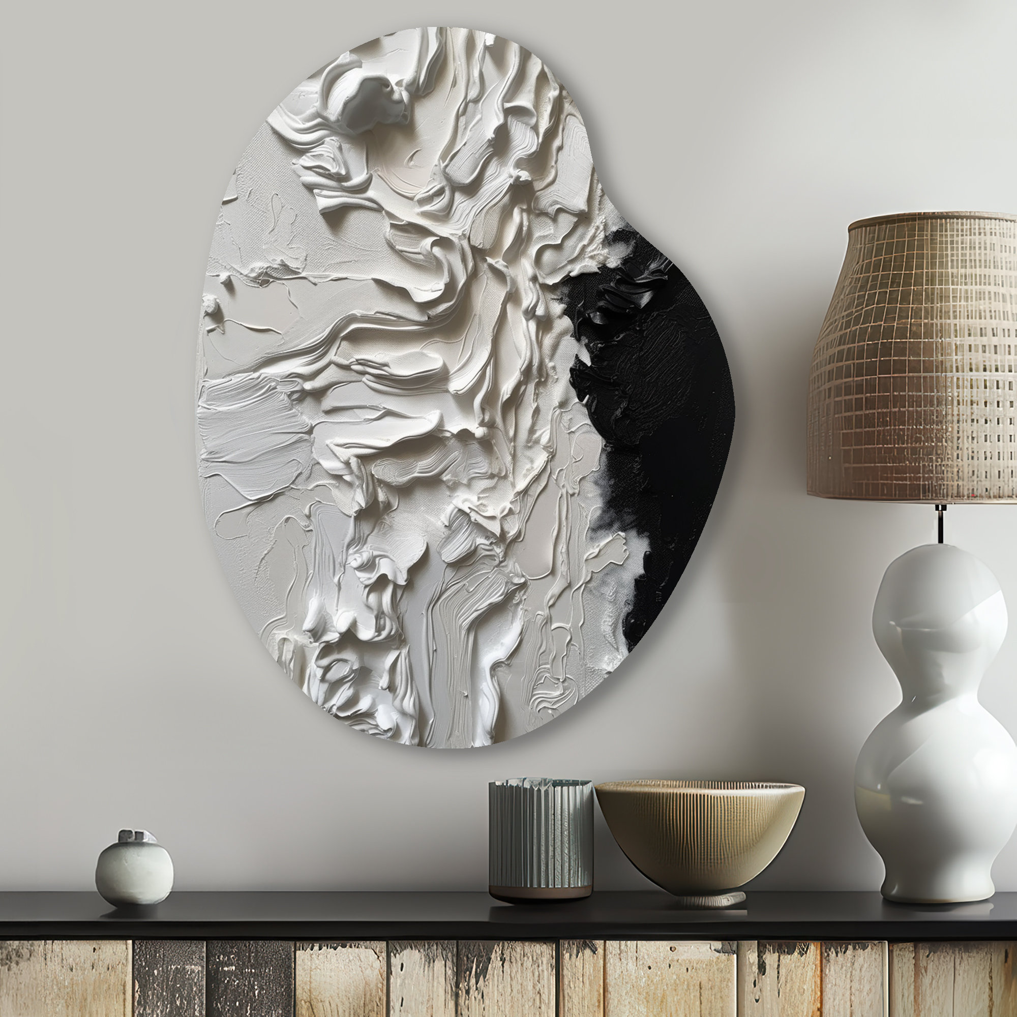 Brayden Studio® White And Black Tranquility Unleashed I - Marble Unique ...