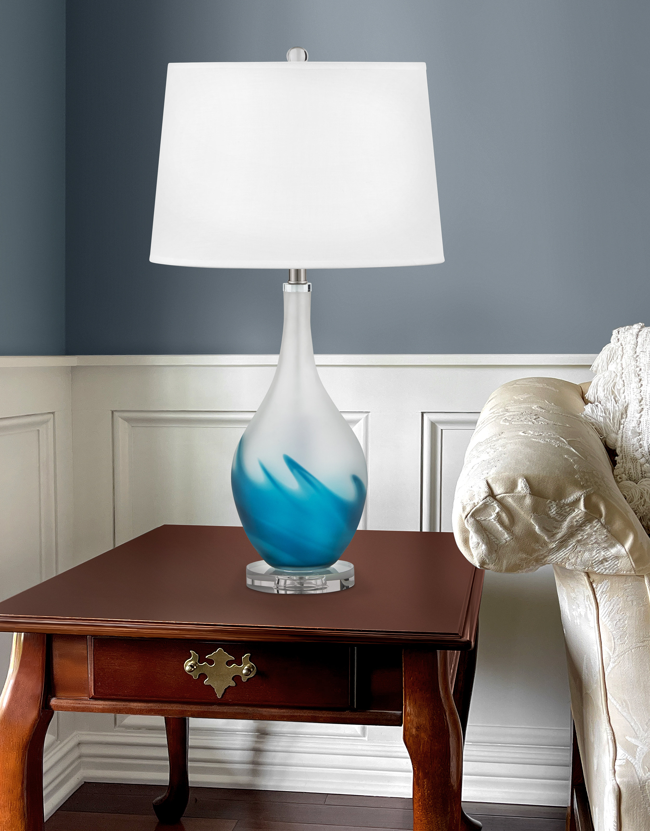Medallion Lighting Glass USB Table Lamp | Wayfair