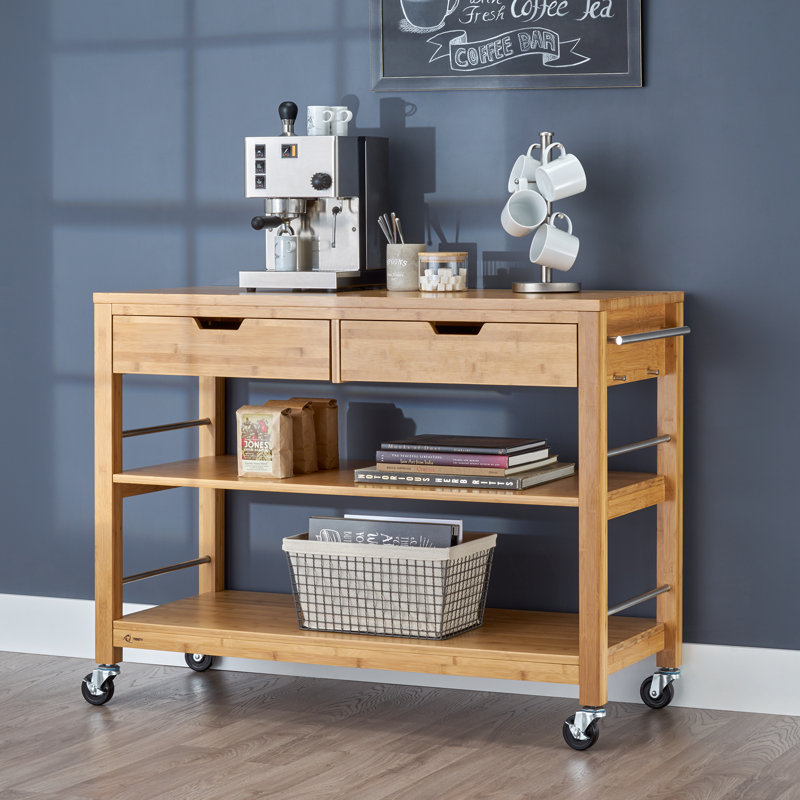 Darby Home Co Jones Street EcoStorage Bamboo Kitchen Island w/Drawers ...