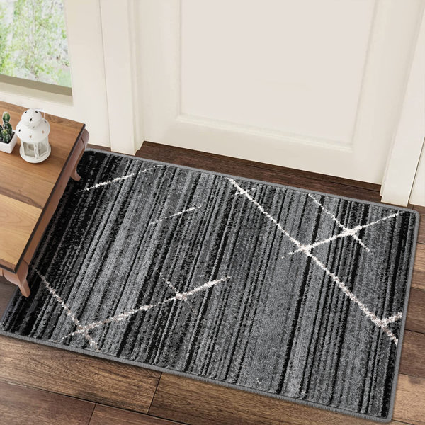 17 Stories Aadhvik Natural Fibers Machine Washable Geometric Rug | Wayfair