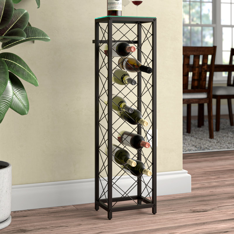 17 Stories Talladega Freestanding Floor Wine Rack Storage Tower - Metal ...