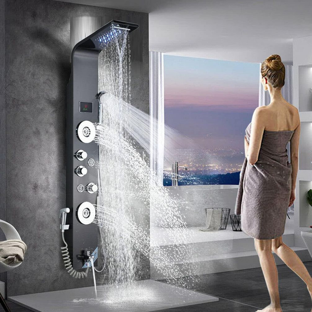 Augusts Shower panel tower system, 7 function shower wall panel, LED ...