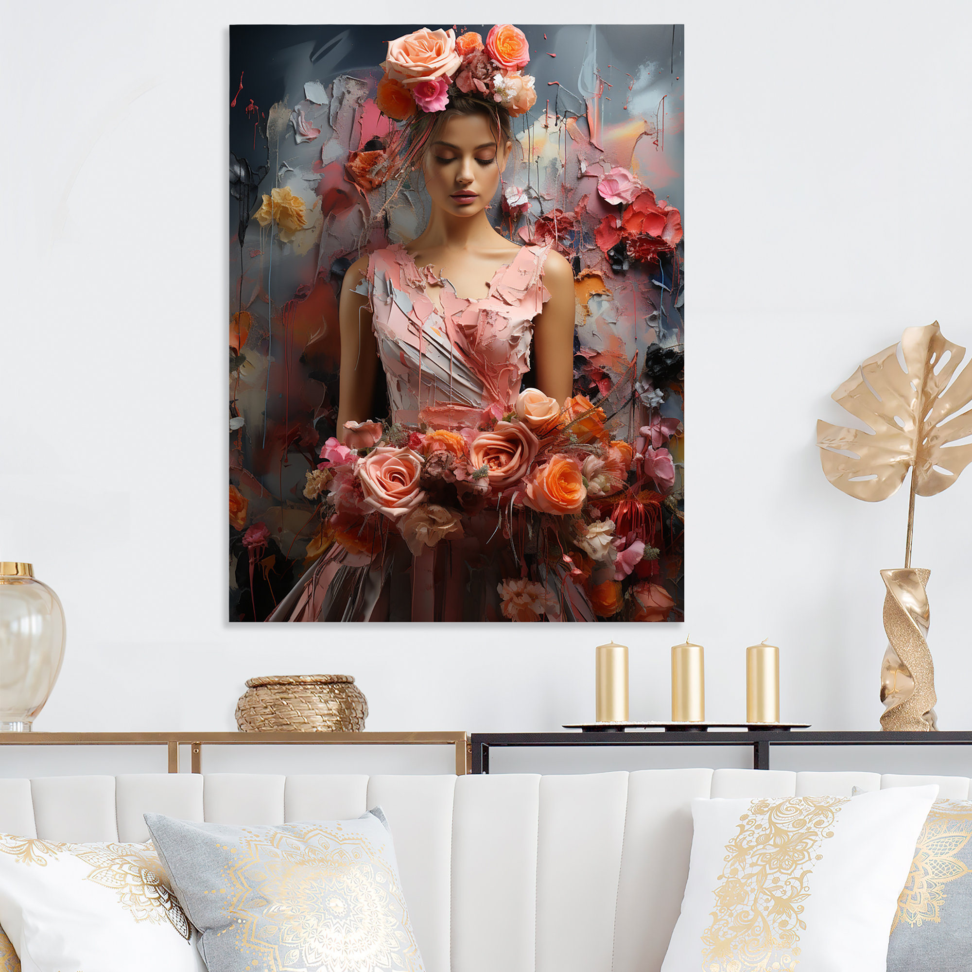 Mercer41 Garden Of Couture Fashion Woman Portrait I - Dior Metal Wall ...