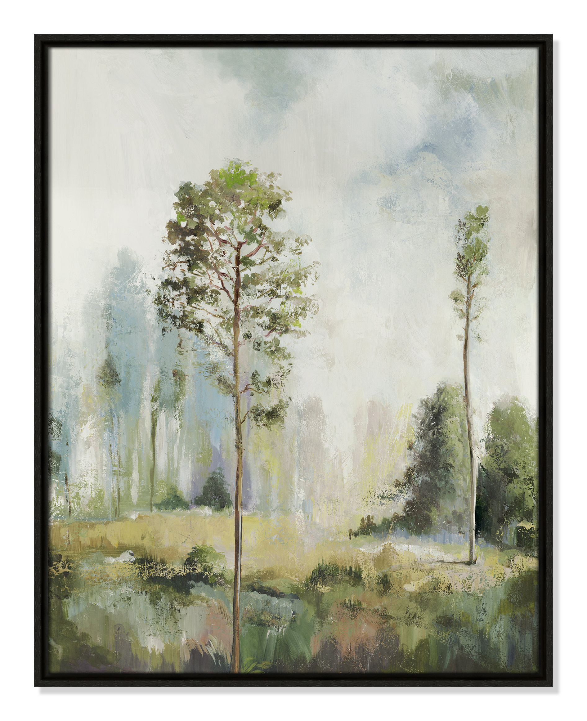 Birch Lane™ Tall Green Trees I by Allison Pearce - Floater Frame Print ...