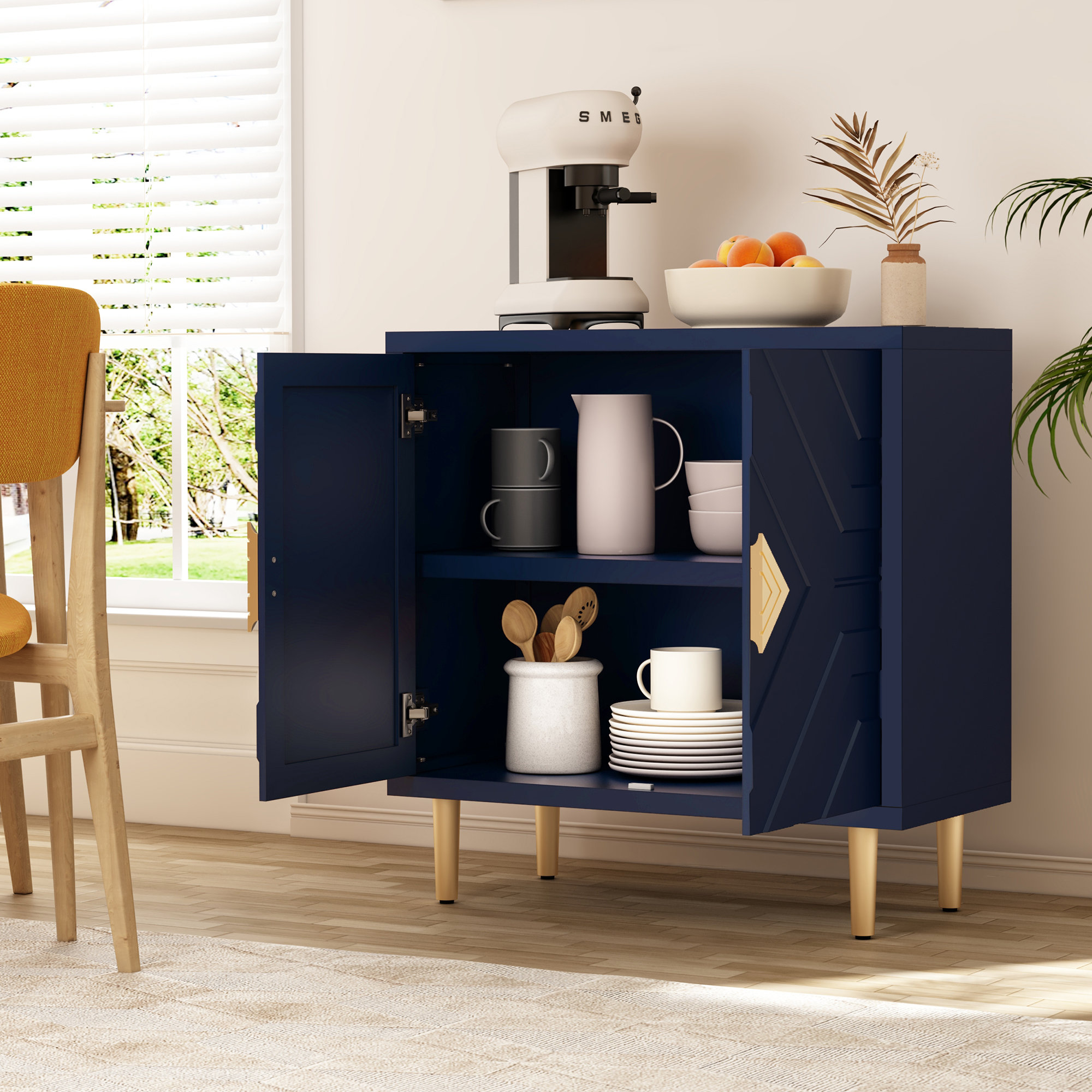 Mercer41 Shenade 31.7'' Modern Sideboard Buffet Cabinet with 2 ...