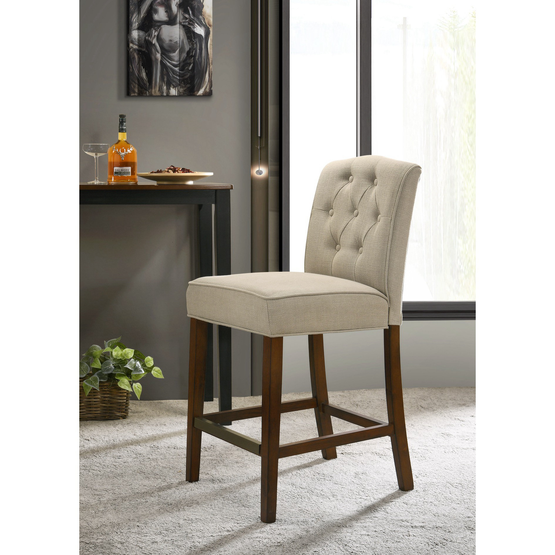 Red Barrel Studio® Alsea Solid Wood 26'' Short Counter Stool ...