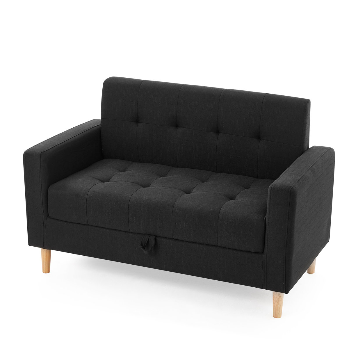 DormCo 48.8'' Square Arm Mini Sofa with Storage | Wayfair