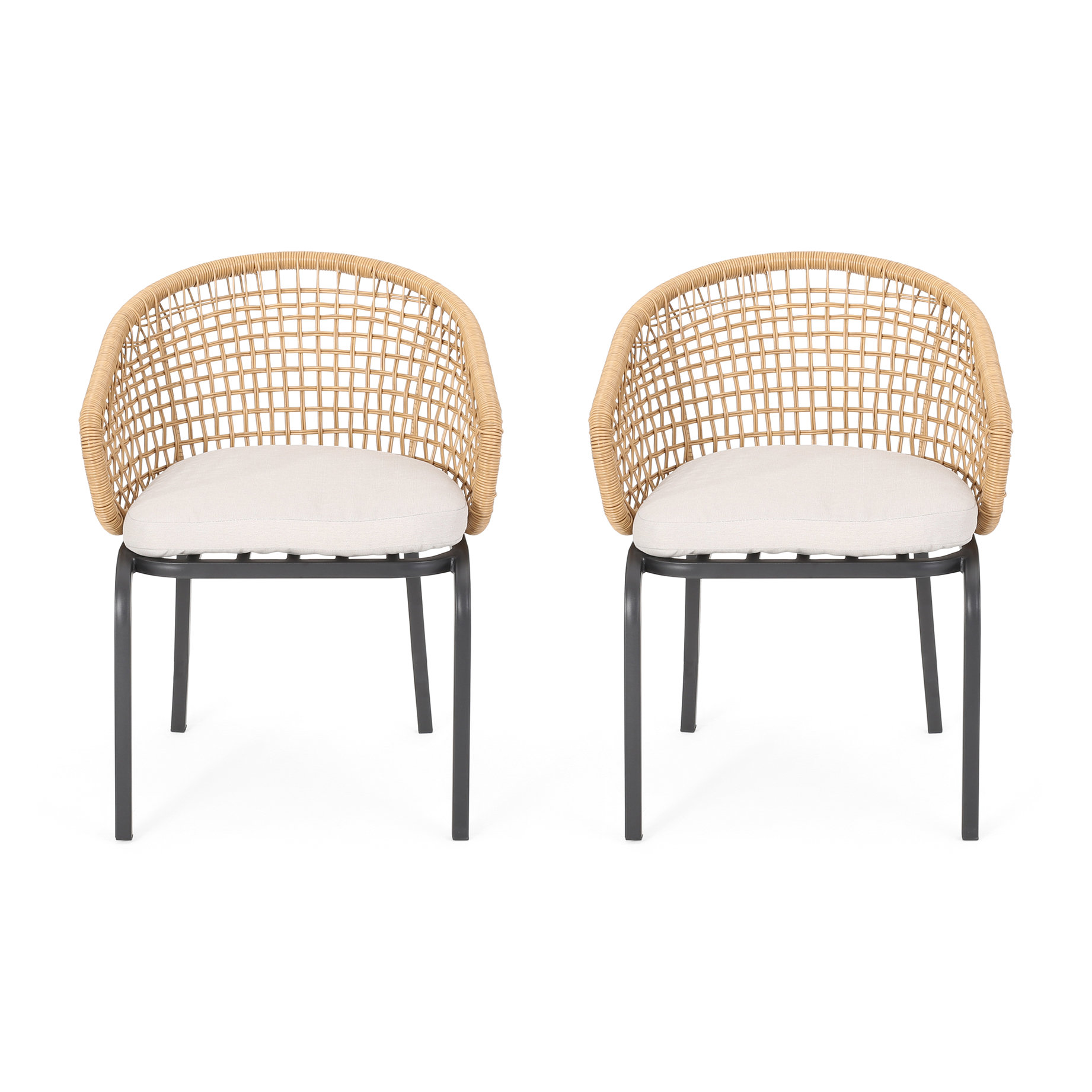 Latitude Run® Sleek Patio Chair - Brown Pe , Firm Metal Support, Spill ...