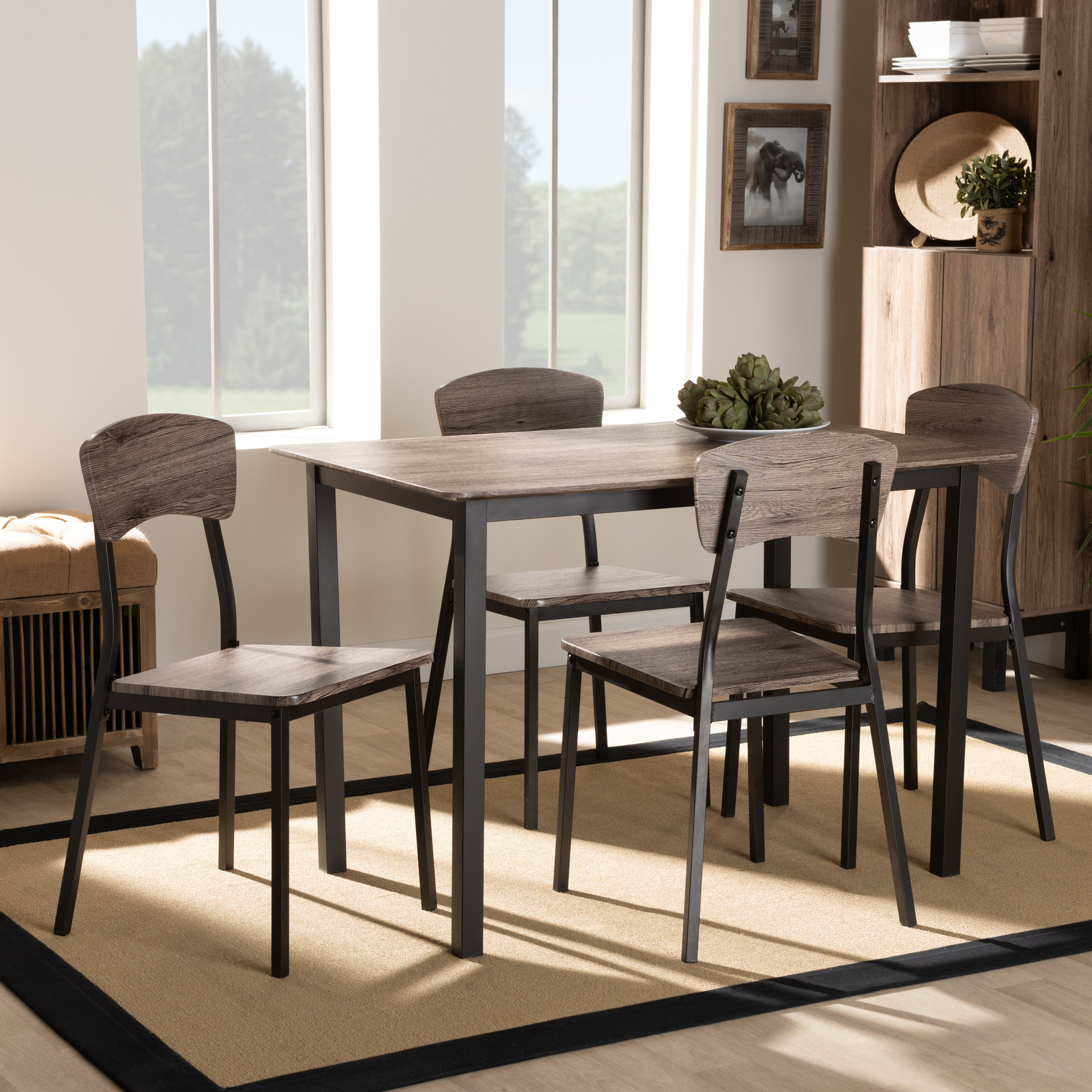 Union Rustic Odis 5 Piece Dining Set & Reviews | Wayfair