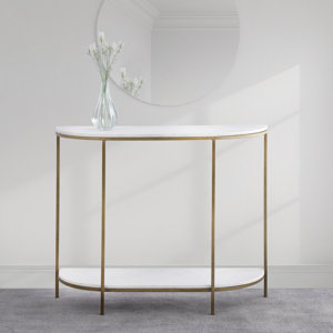 Joss & Main White Marble Top Console Table | Joss & Main