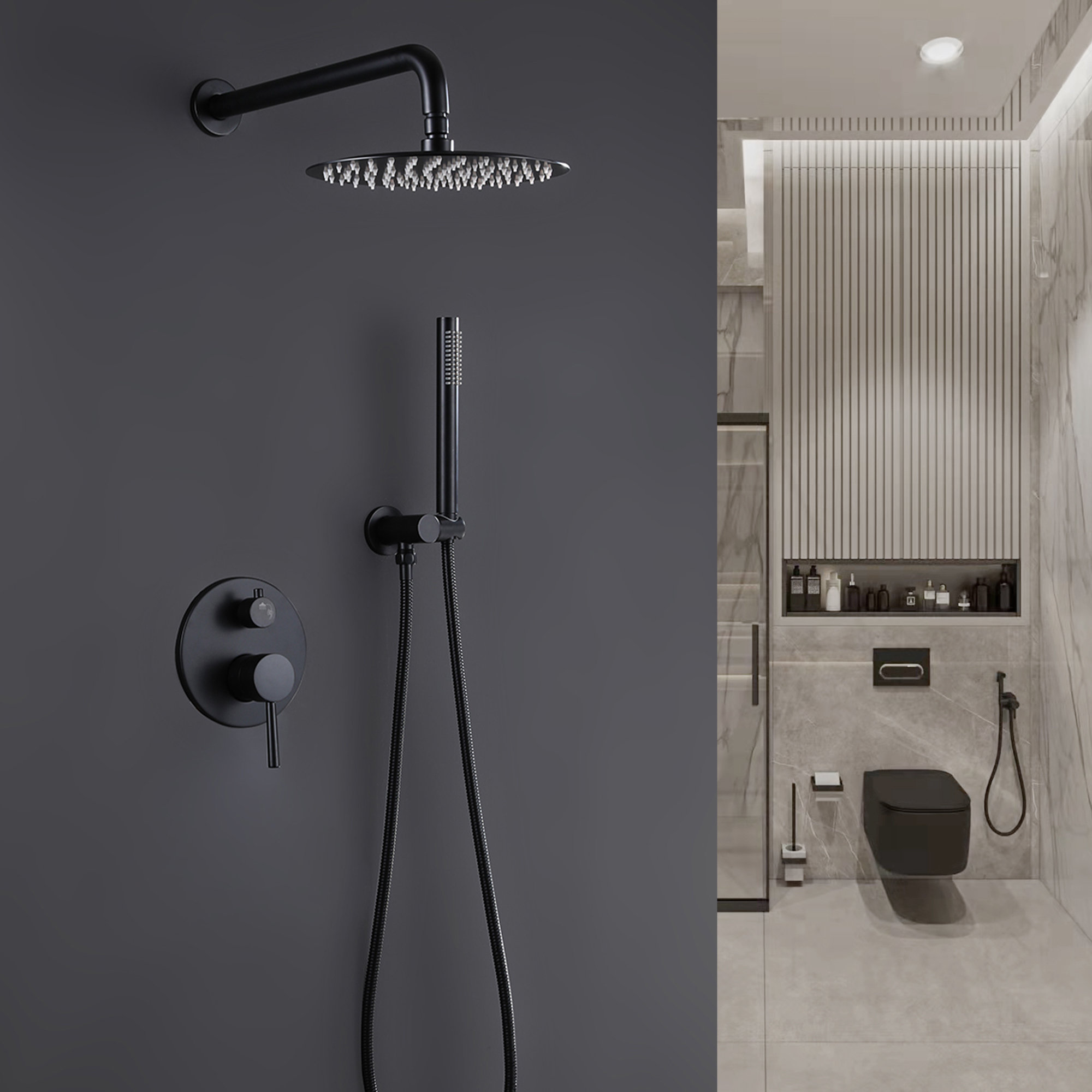 Inhouse Luxury Concealed Complete Shower System With Rough-In Valve ...