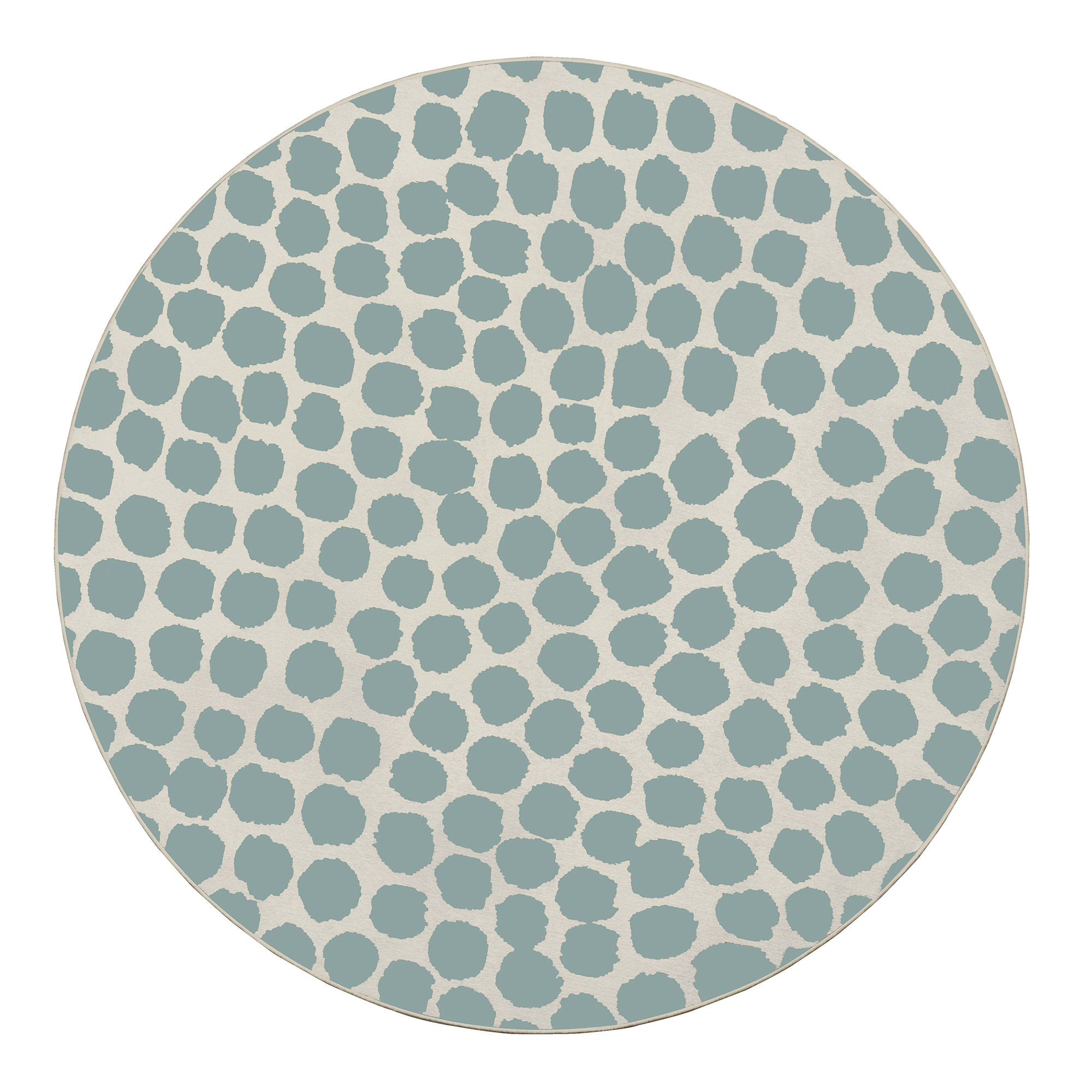 My Magic Carpet Puff Dotty Lake Blue Washable Rug - 6' x 6' | Wayfair