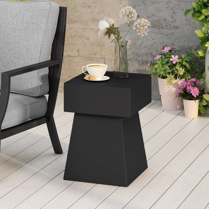 Latitude Run® Arizona Concrete Outdoor Side Table & Reviews | Wayfair