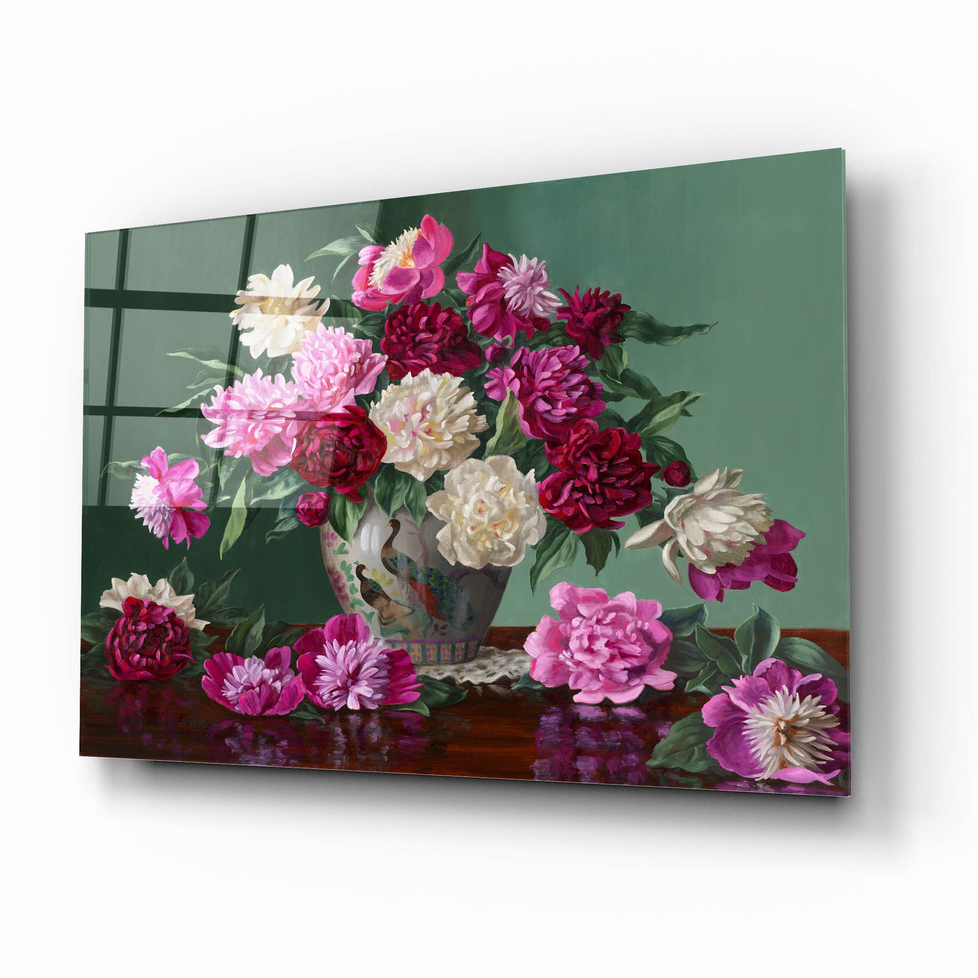 Winston Porter 'Peonies In Peacock Vase' By Christopher Pierce, Acrylic ...