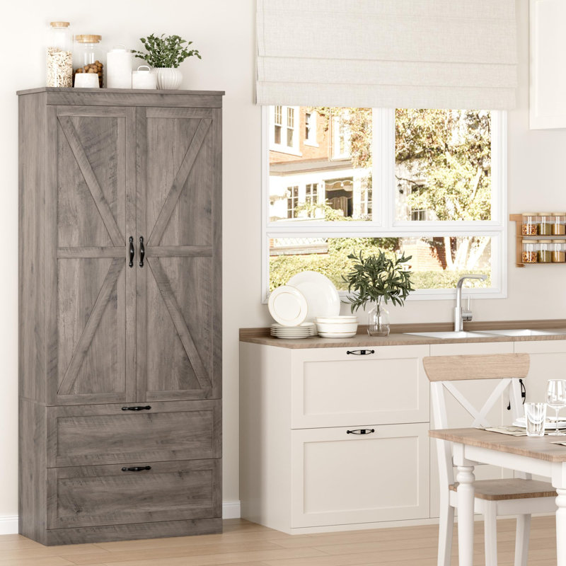 Gracie Oaks 70" Tall Kitchen Pantry Storage Cabinet | Wayfair