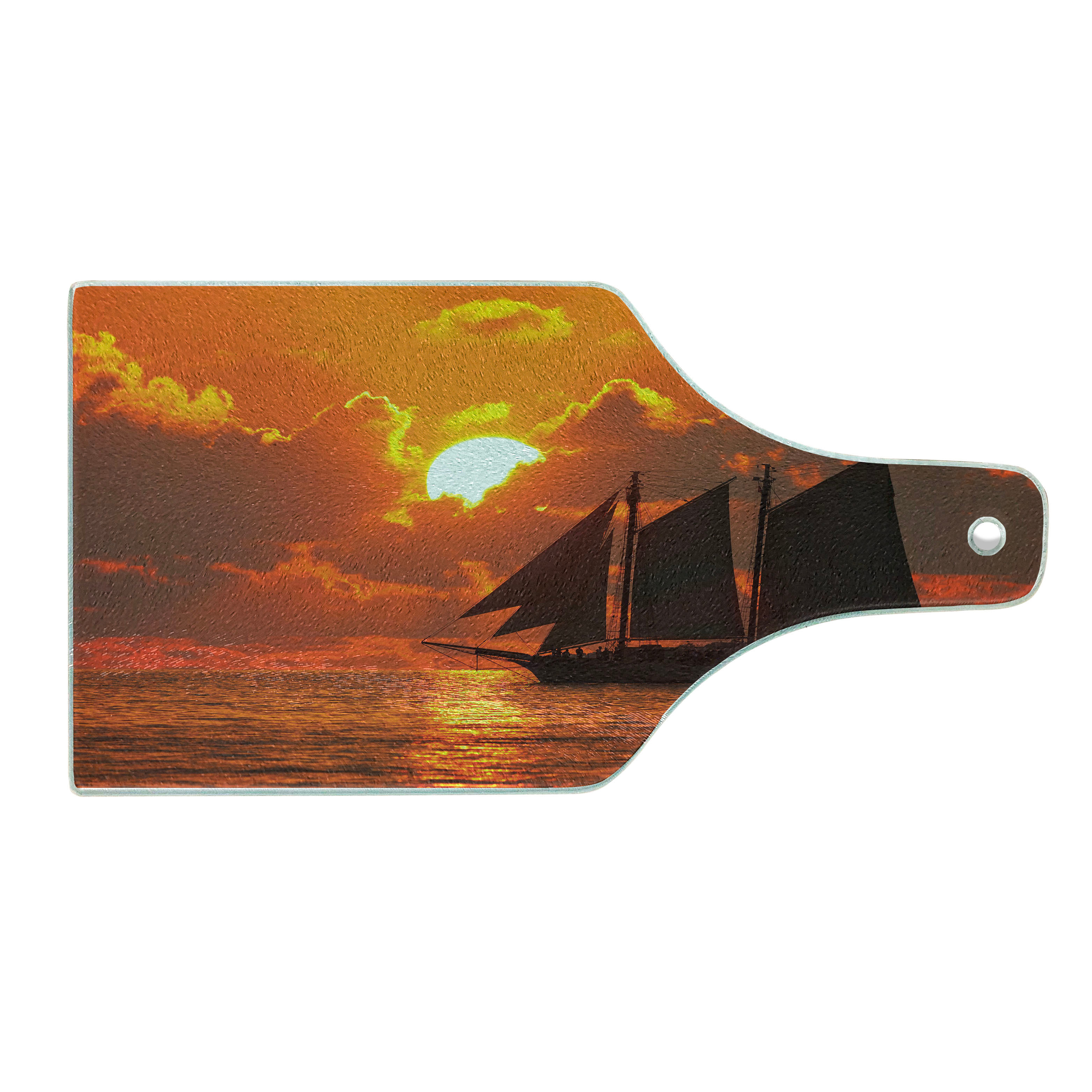 Ambesonne Tropical Tempered Glass Cutting Board Sunset in Key Florida ...