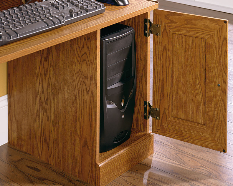 Lark Manor™ Oak Finish Computer Desk With Hutch | Wayfair