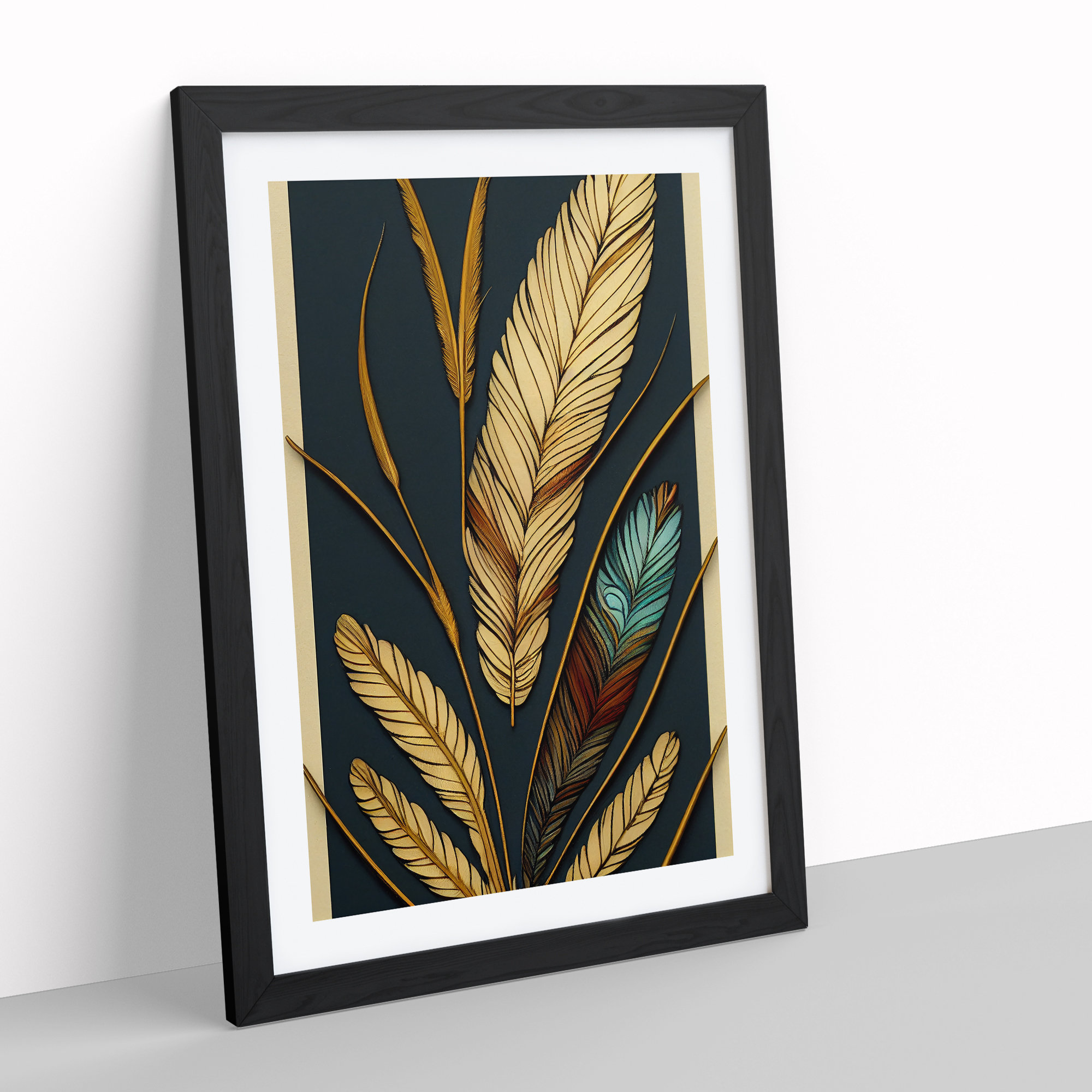 Latitude Vive Stunning Feathers - Picture Frame Graphic Art | Wayfair.ie