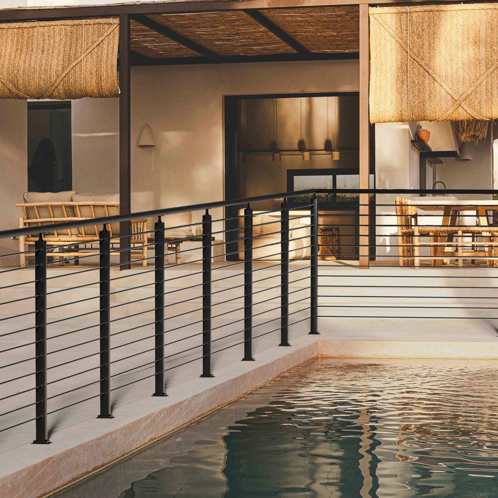 Stellweilan Tessberg Cable Steel Horizontal Hole Deck Railing Post ...