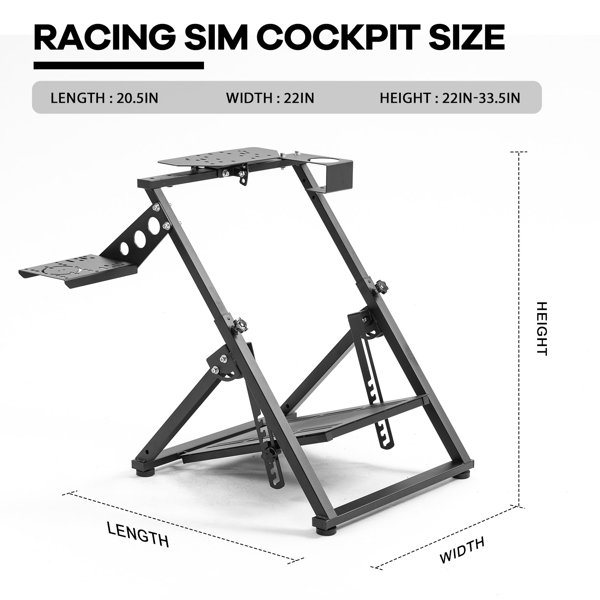 Anman Racing Wheel Stand, Adjustable Foldable Steering Wheel Stand ...