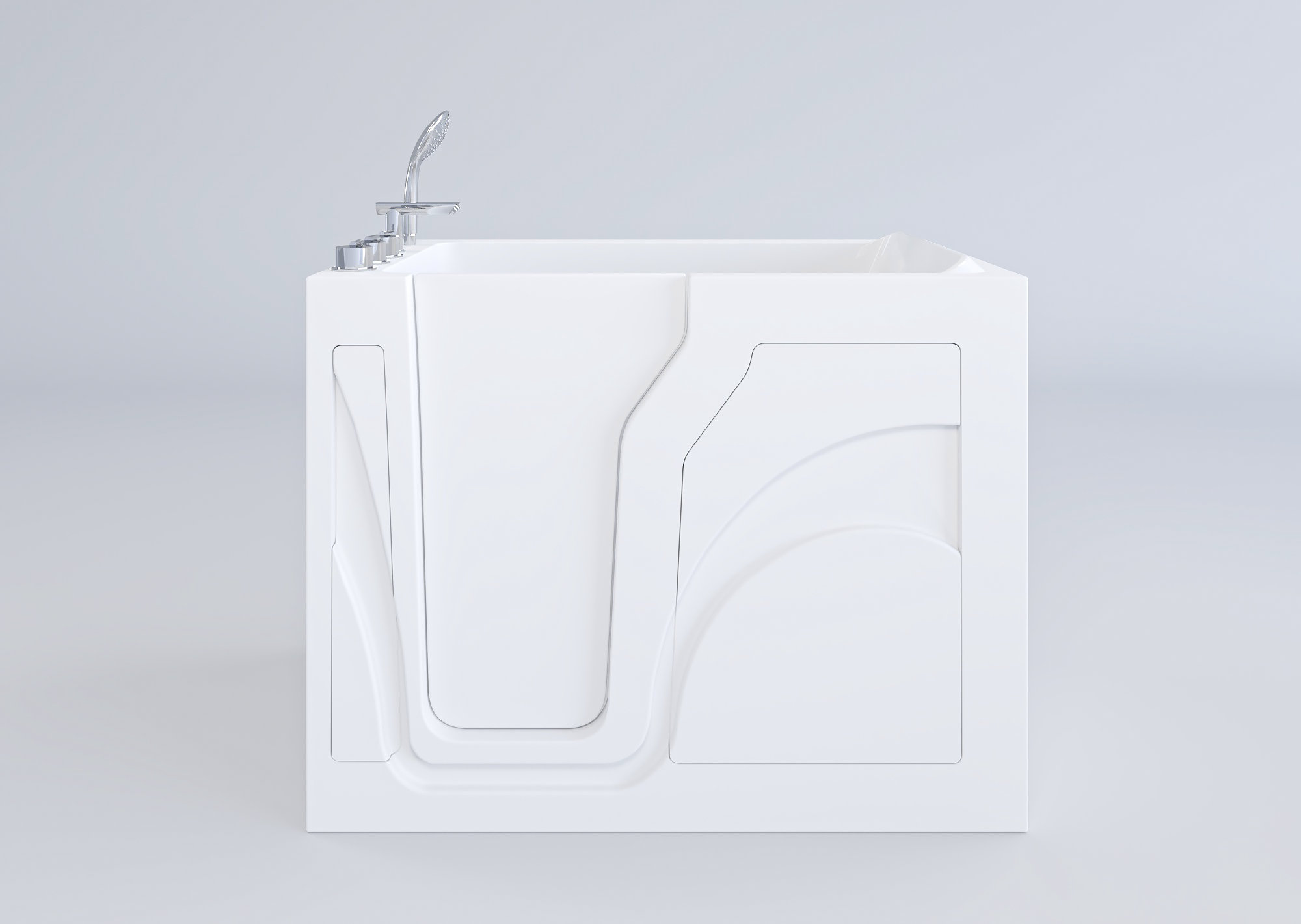 HealthSmart Walk-In Air Jet Acrylic Bathtub with Left Door and Faucet ...