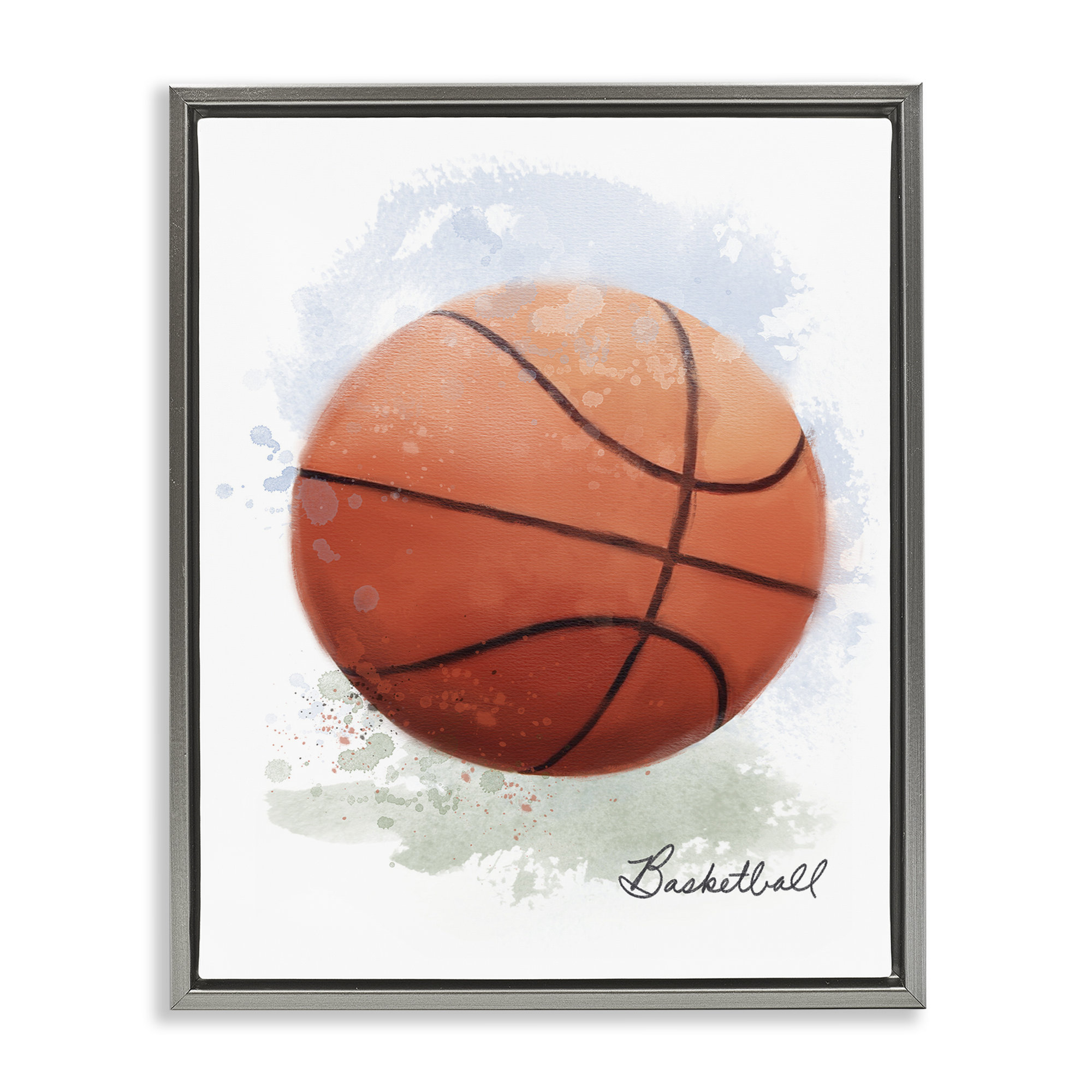 Latitude Run® Soft Pastel Basketball Floating Frame, design by Matthew ...