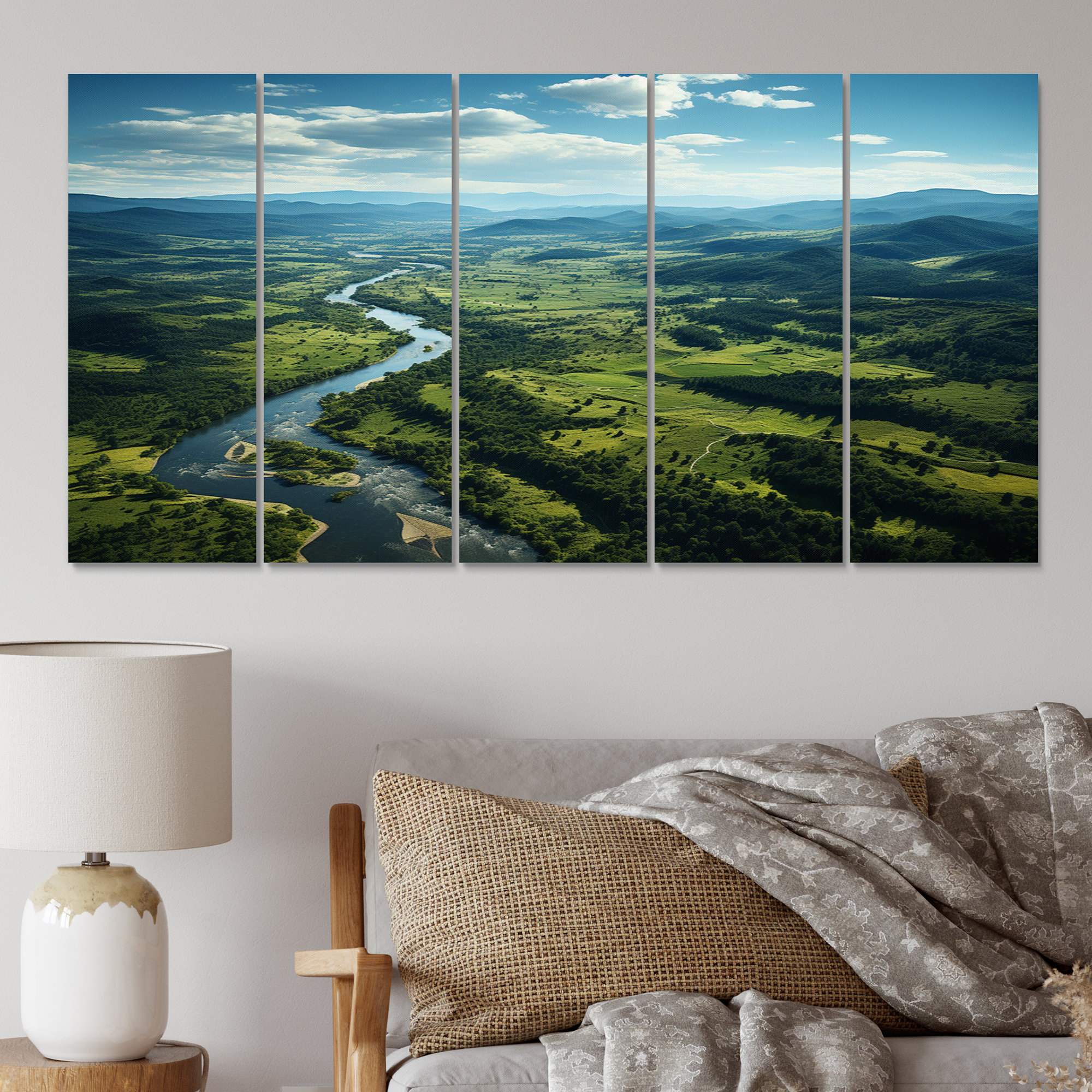Red Barrel Studio Meandering River Through Marshland II - Landscapes ...