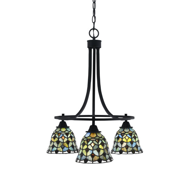 Toltec Lighting Paramount 3 Light Downlight Chandelier Shown In Matte ...