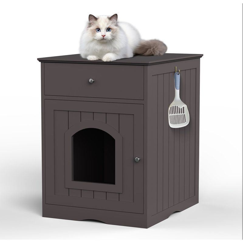 Tucker Murphy Pet™ Cat House Large Wooden Enclosure Litter Box House ...