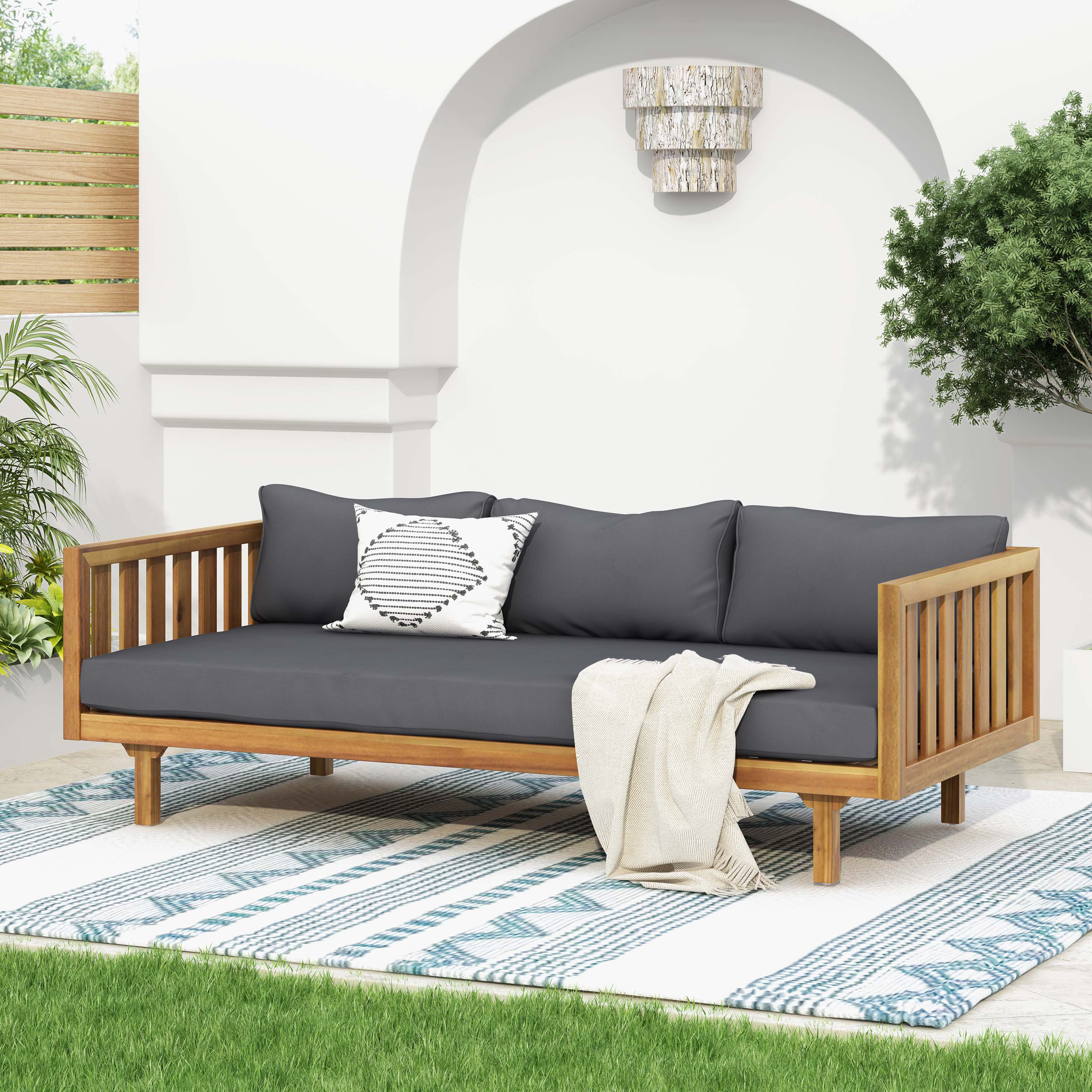 Latitude Run® Outdoor Wooden Sofa - Wayfair Canada