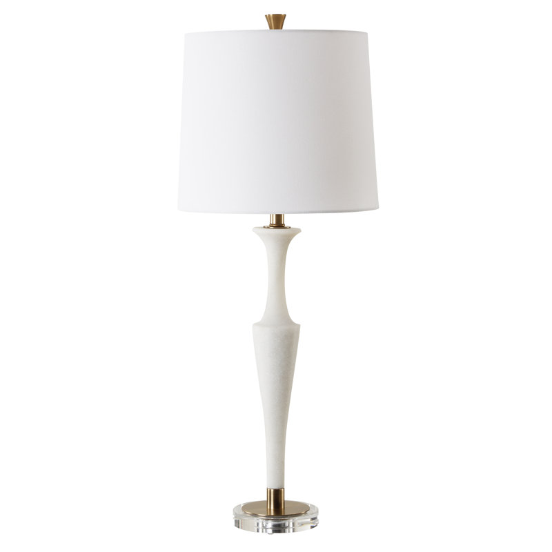 Everly Quinn Quishawn White Stone Table Lamp | Wayfair