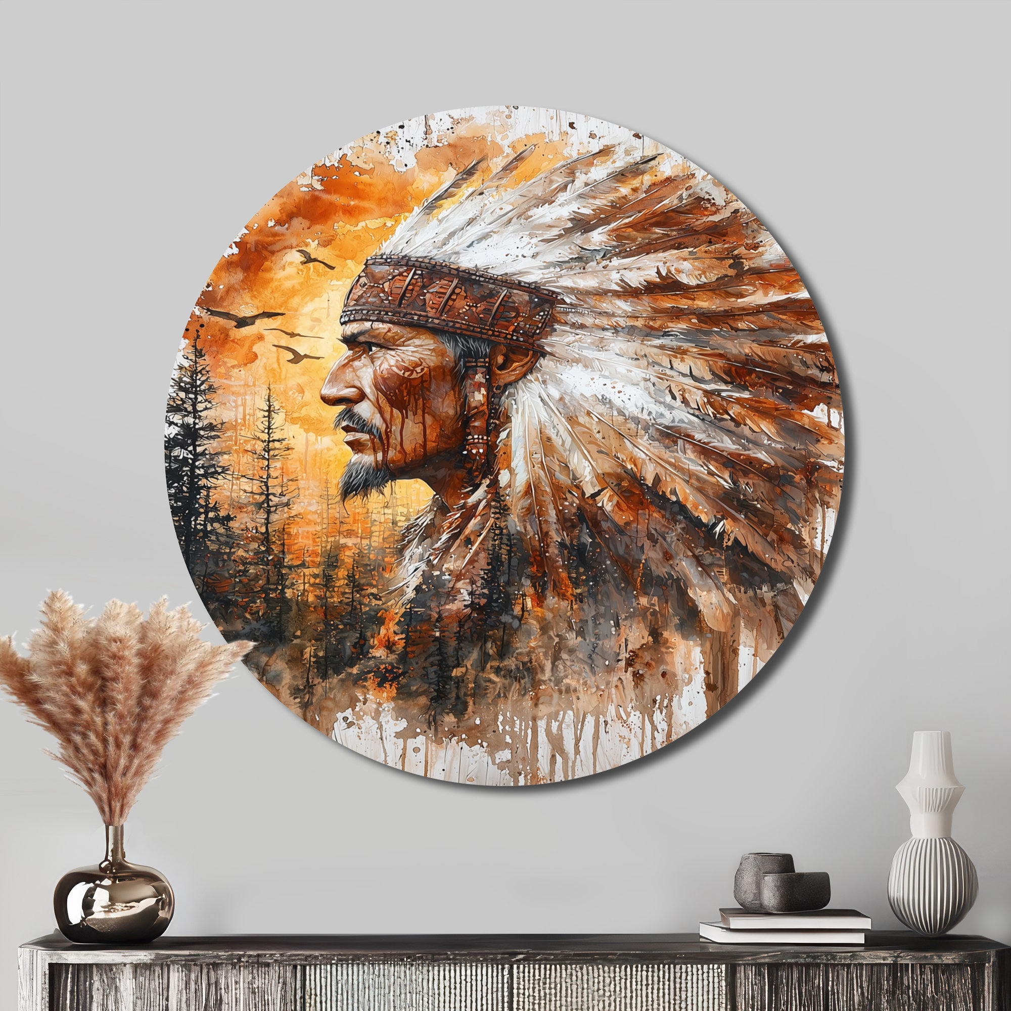 Bungalow Rose Native American Warrior Energy Of Forest II - Native ...