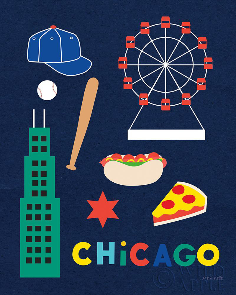Trinx City Fun Chicago Poster Print By Ann Kelle (24 X 36) 55580 | Wayfair