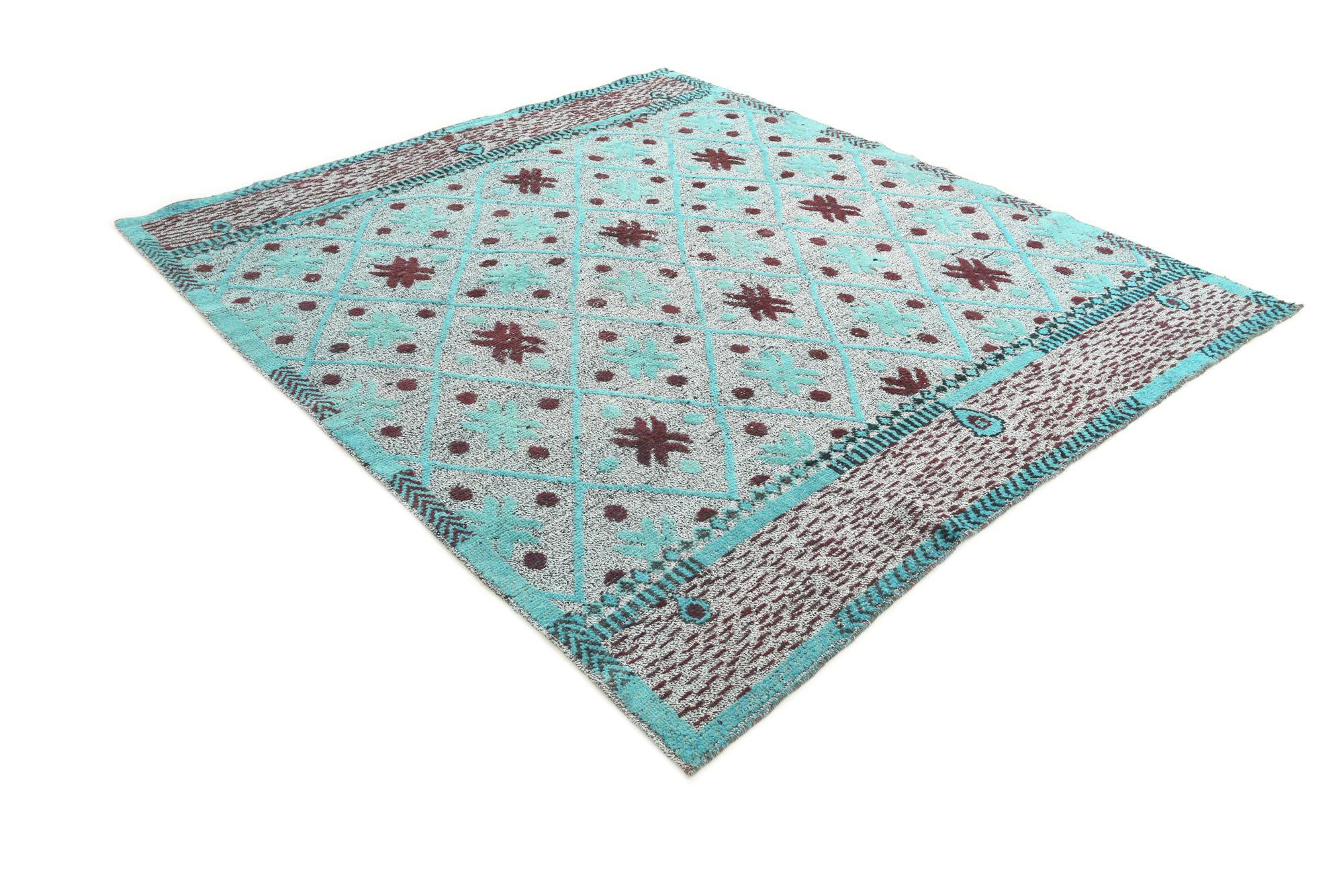 Isabelline 9 Ft Square Philip Teal Rug | Wayfair