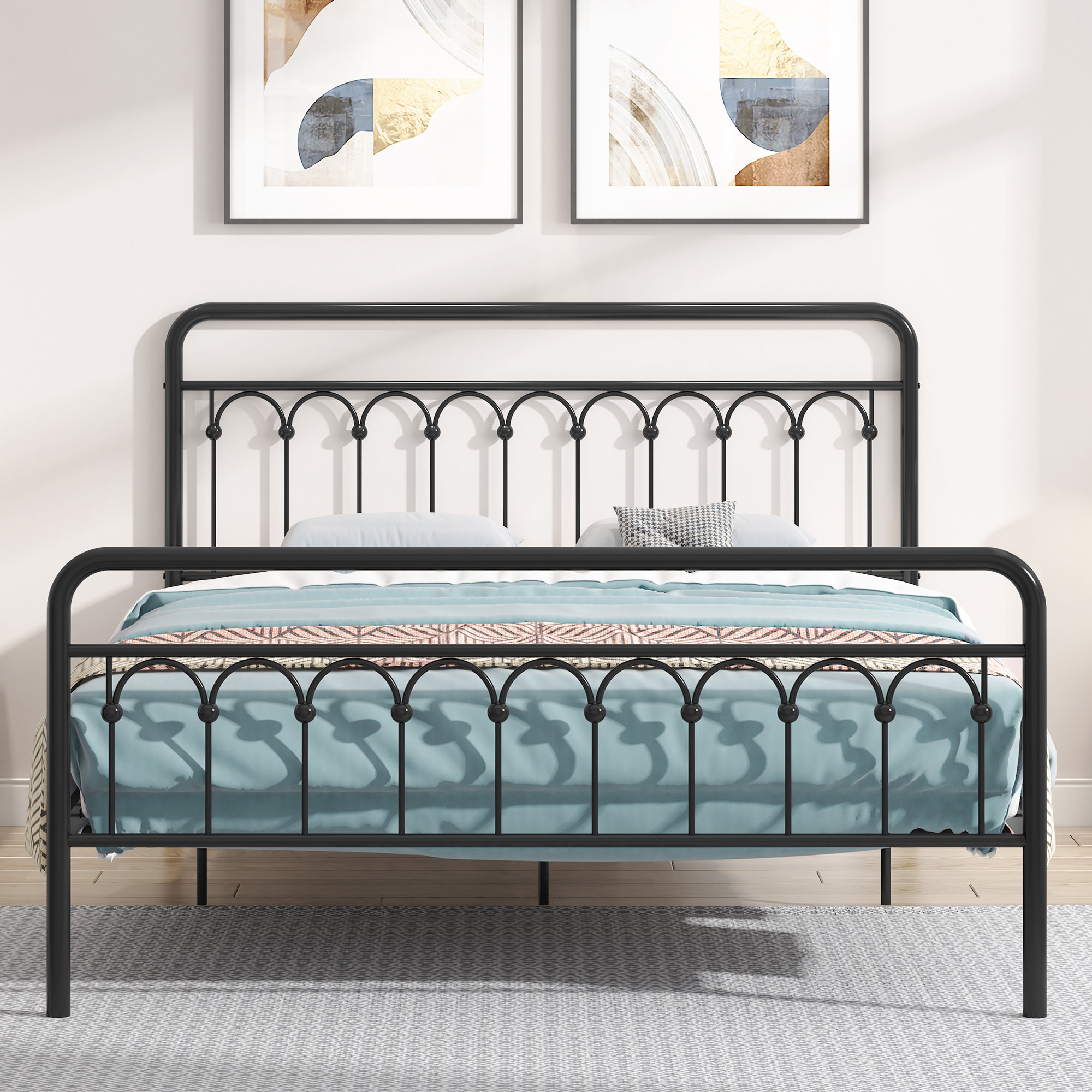August Grove® Brandol Queen Open-Frame Bed Frames | Wayfair