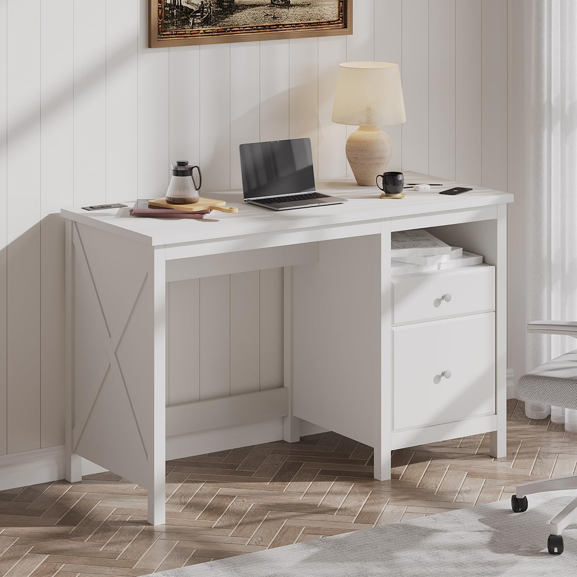 Gracie Oaks Farmhouse Wood Writing Desk - Wayfair Canada