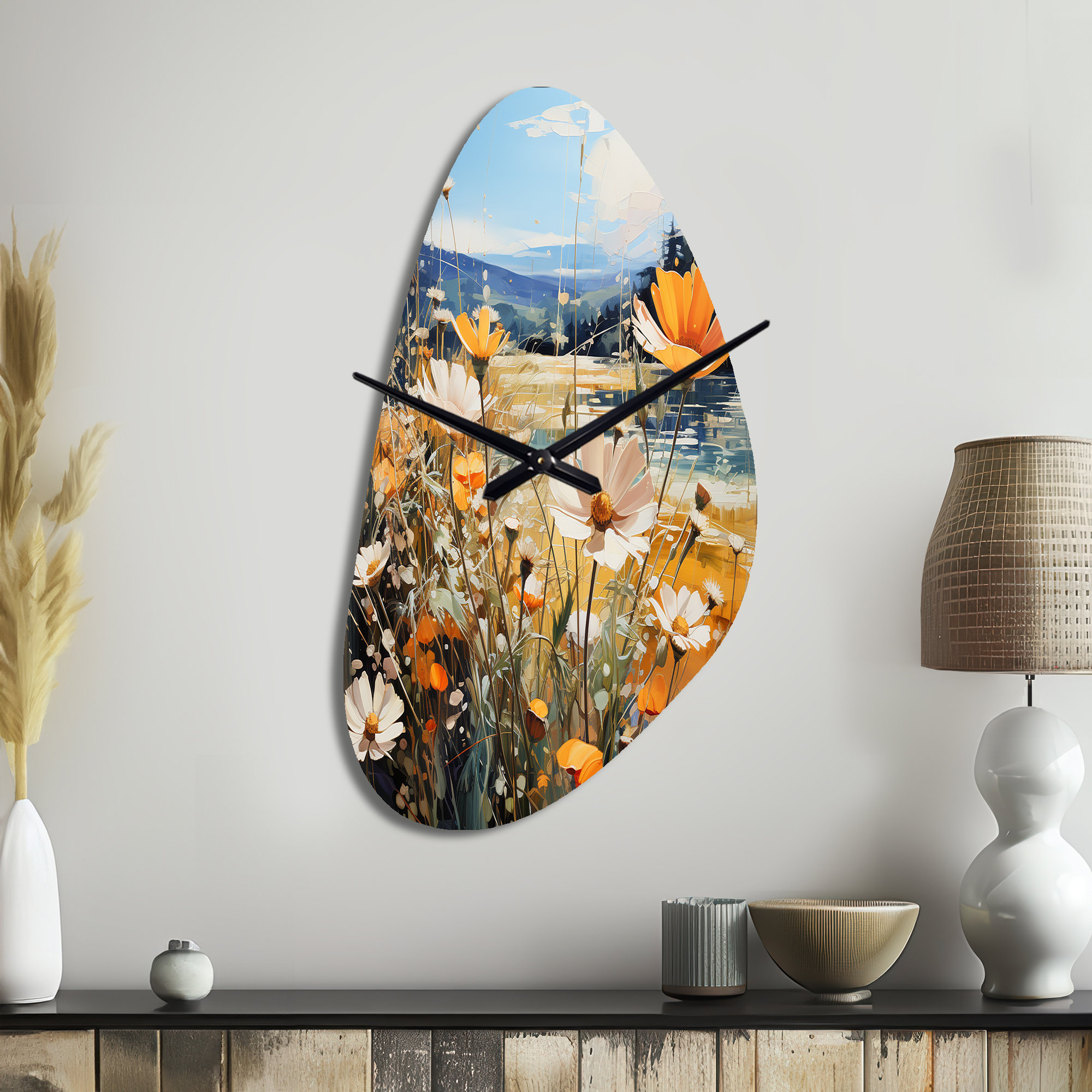 Design Art Sunny Meadows - Fall Shape Unique Abstract Landscapes Wall ...