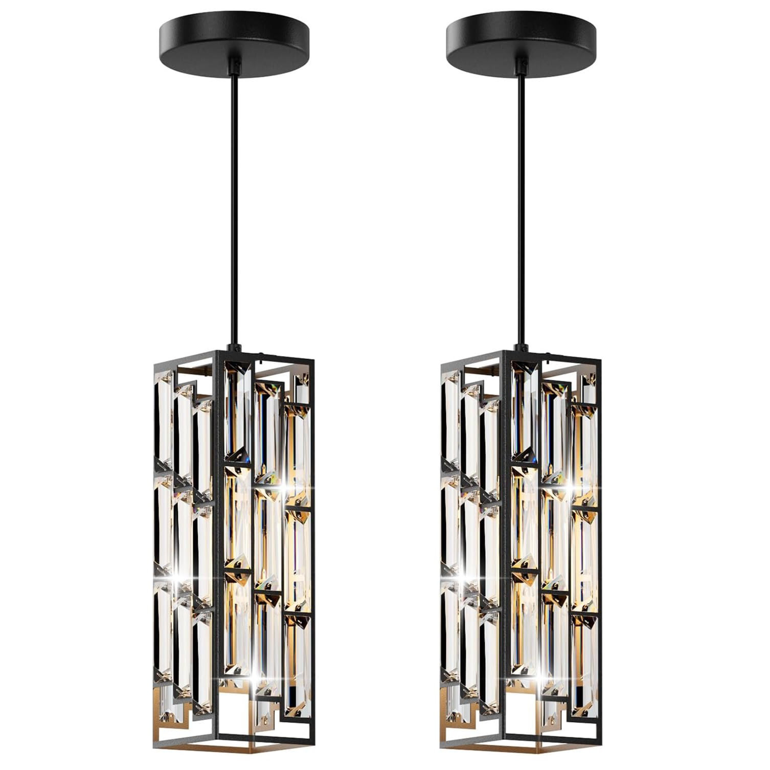 Everly Quinn Modern Mini Crystal Pendant Light Fixture (2-Pack) | Wayfair