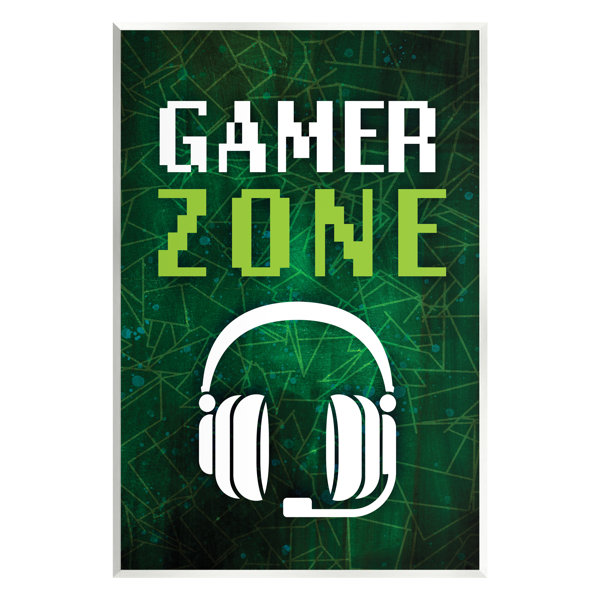 Stupell Industries " Gamer Zone Headset " by Victoria Barnes | Wayfair