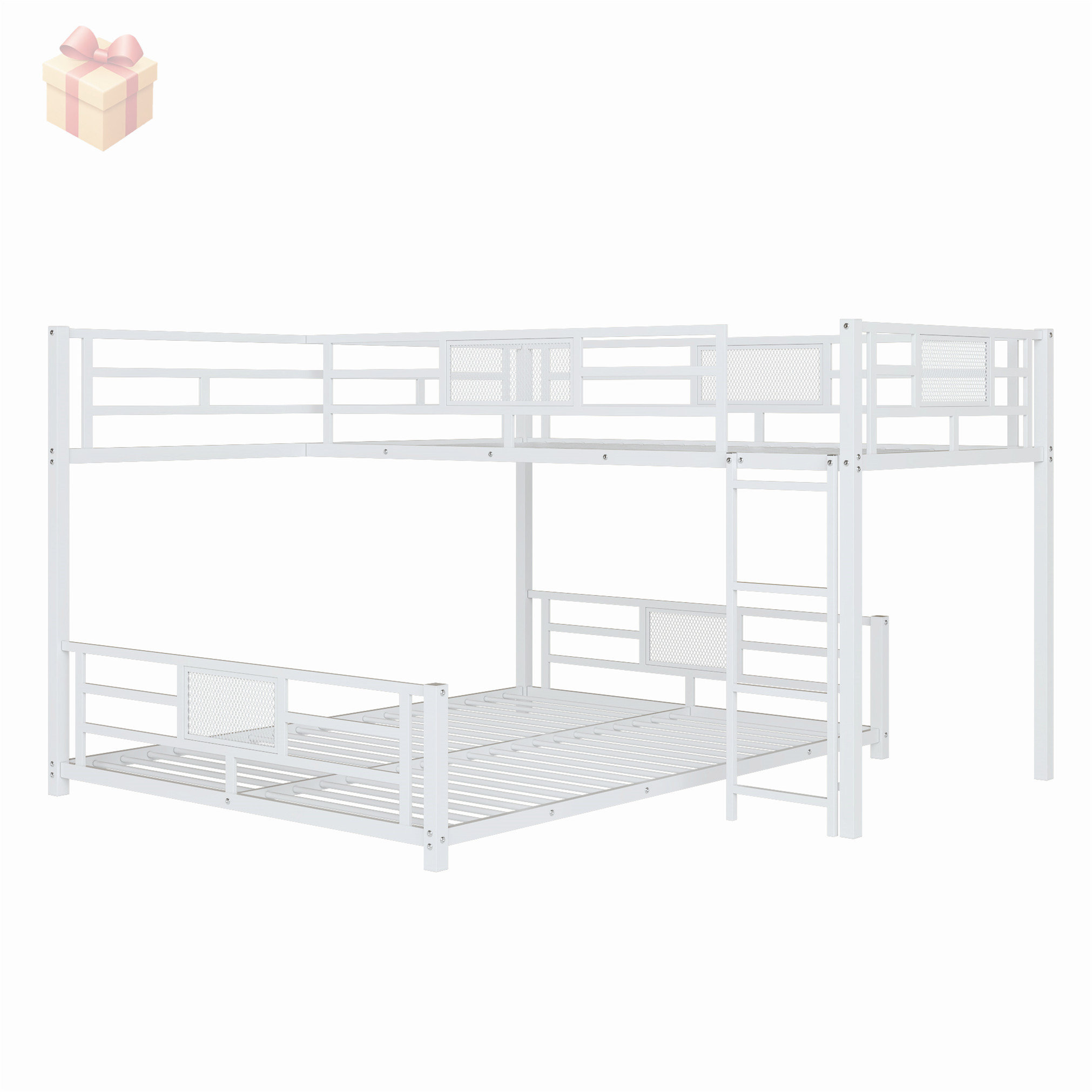 Isabelle & Max™ Charming Metal House Platform Bed with Safety Guardrail ...