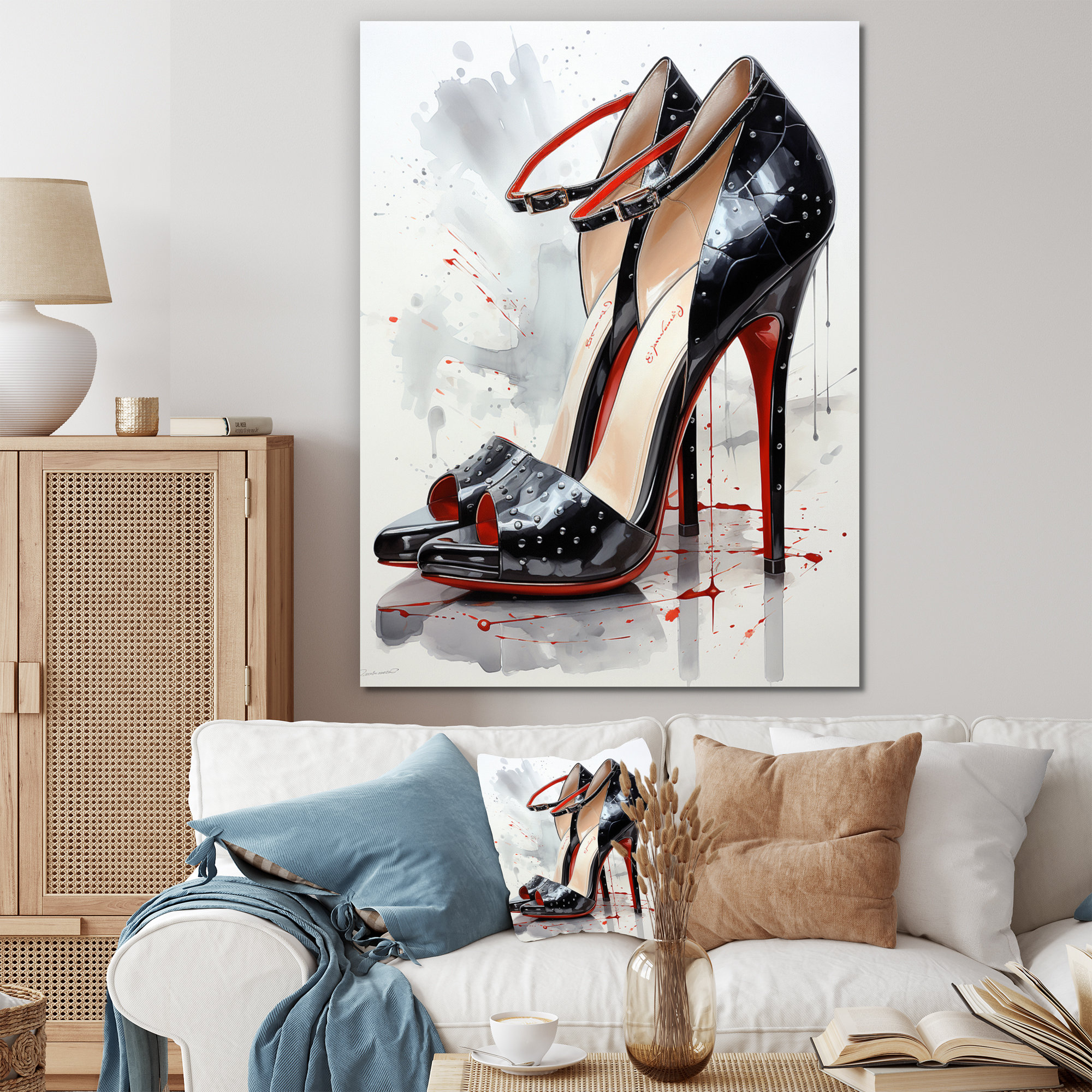 Mercer41 Raevon Black and Red High Heels Symphony II - Print | Wayfair