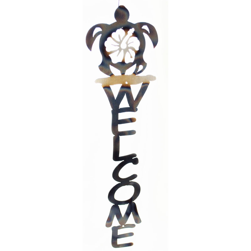 Gracie Oaks SEA TURTLE VERTICAL WELCOME | Wayfair