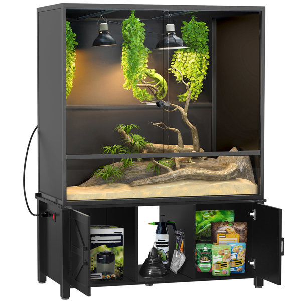 Gracie Oaks 48"x24" Reptile Tank Stand for 120–230 Gallon Terrariums ...