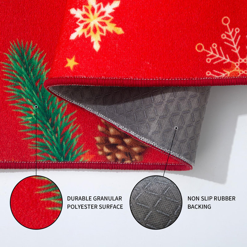 The Holiday Aisle® Christmas Kitchen Rugs 3 Piece | Wayfair
